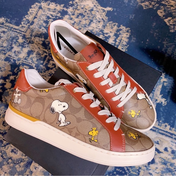 Coach | Shoes | Coach Women Peanuts Clip Low Top Sneaker With Snoopy ...